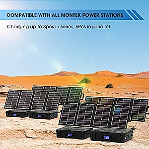 MONTEK 80W Foldable Solar Panel for Solar Generator, fit for Jackery/BLUETTI/Goal Zero/Anker/ECO Flow Portable Power Station, Outdoor Camping RV Off-Grid System