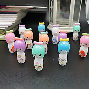Baby bells Cartoon Small Fresh Japanese Doll colored gel pens, writing 0.38mm black ink roll pen (12PCS)