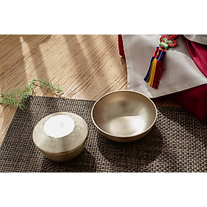 Premium Brassware Rice Bowl Soup Bowl Set Korean Traditional Handmade Tableware BANGJJA YUGI Dinnerware, Bronze