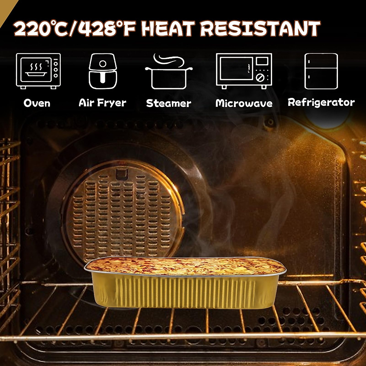 ABuff 100 Pack Mini Loaf Pans with Lids, 6.8oz Aluminum Foil Disposable Baking Pans With Lids and Spoons, Rectangle Pans Tins Containers Cake Pans for Brownie Cake Cheesecake - Gold