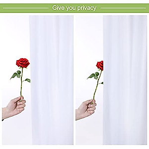 10ft x 10ft White Backdrop Curtain for Parties Thick Polyester White Wedding Drapes Panels Satin Curtains Decoration Back Drop Cloth for Photography Baby Shower Birthday Party