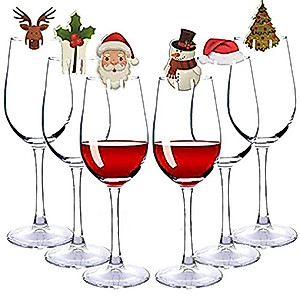 The Crafty Owl Christmas Holidays Santa Reindeers Snowman Wine Glass Markers for Party and Events (Santa's Hat)