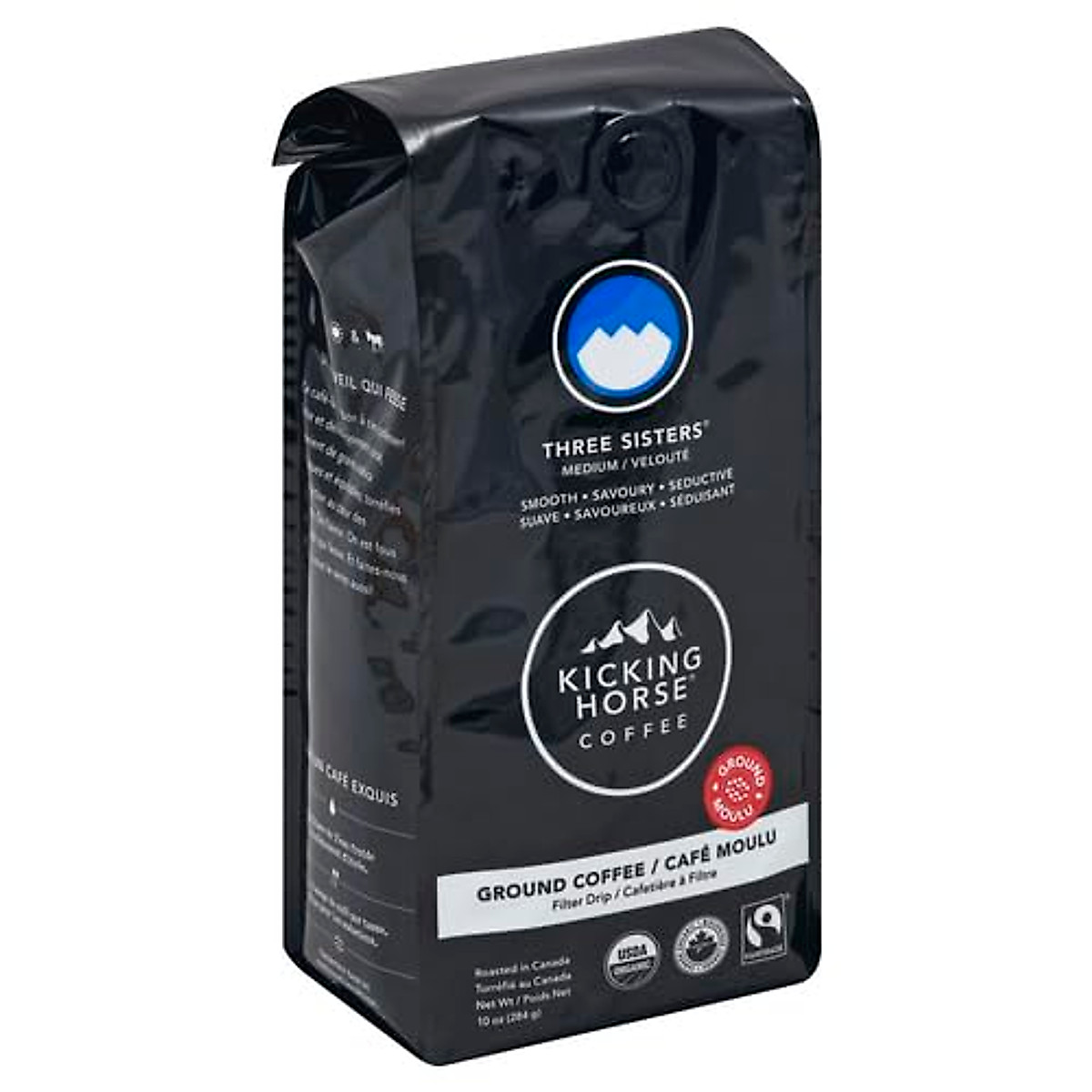 Three Sisters, Kicking Horse Coffee, Medium Roast, Ground, 10 oz - Certified Organic, Fairtrade, Kosher Coffee