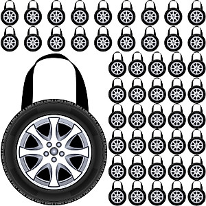 Silkfly 48 Pcs Racing Car Party Non Woven Tote Bags Race Car Wheel Bags with Handles Race Car Party Supplies for Candy Gifts Goodies Treats Boys Kids Birthday Baby Shower Party Favors Tote Bags