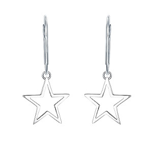JO WISDOM Women Star Earrings,925 Sterling Silver Leverback Dangle & Drop Earrings