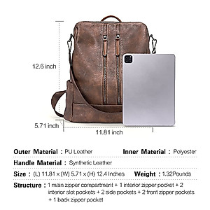 CLUCI Women Backpack Purse Leather Bundles with Small Crossbody Bag for Women Cellphone Shoulder
