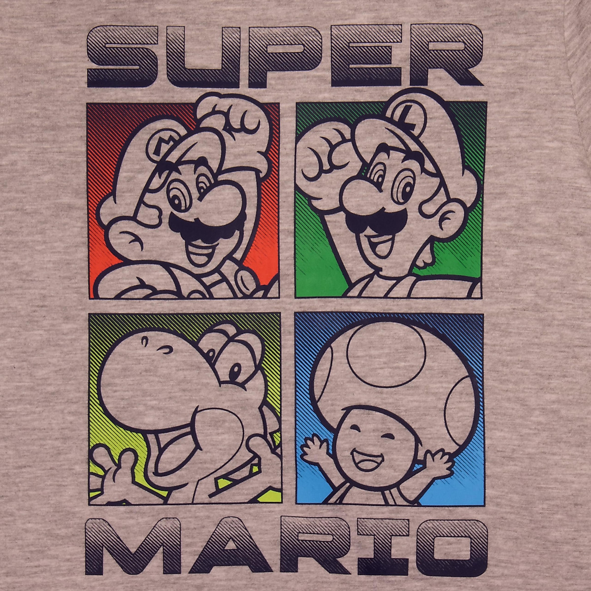 Nintendo Super Mario Video Game 3-Piece Set Boys Short Sleeve T-Shirt, Zip Up Hoodie, Jogger Pants 3-Pack Bundle Set (Size 8, Grey)