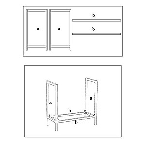 MBQQ Industrial Rustic 24" Firewood Log Rack for Home Fire Place Decoration,Indoor Outdoor Wrought Iron Firewood Holders,Lumber Storage Stacking,Metal Firewood Racks,Black