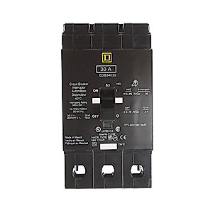SCHNEIDER ELECTRIC EDB34030 Miniature Circuit Breaker 480Y/277-Volt 30-Amp Electrical Box, Black