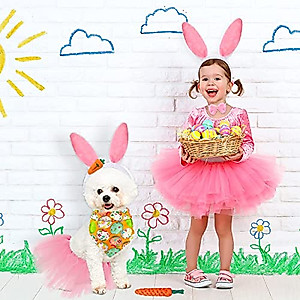 Dog Easter Bunny Costume, 3 Pack Pet Rabbit Ears Headband, Egg Dog Bandana, Carrot Dog Toy Set, Easter Dog Costumes for Small Dogs Cat Puppy Party Apparel Easter Halloween Accessory Headwear
