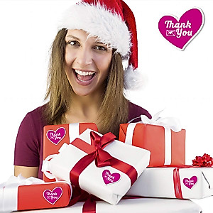 Muminglong 1.5 Inch Thank You Pink Love Mail Stickers, Small Shop Stickers, Small Business, Packaging Sticker, Thank You Sticker,500 PCS