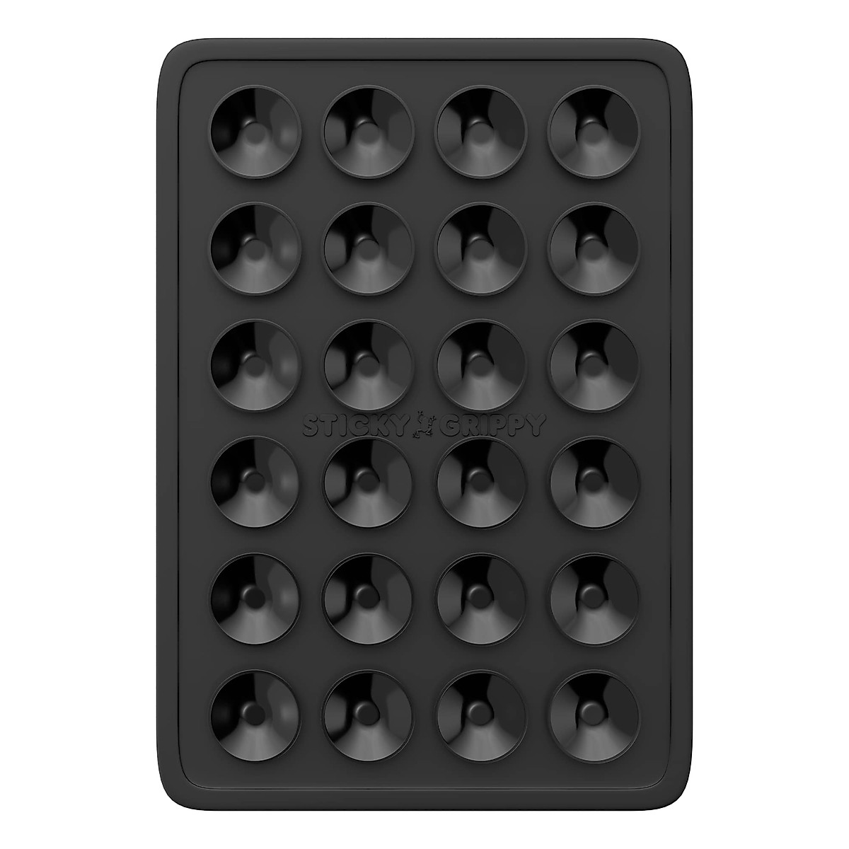 StickyGrippy Suction Phone Case Mount, Sillicon Adhesive Phone Accessory for iPhone and Android, Hands-Free Fidget Toy Mirror Shower Phone Holder, Tiktok Videos and Selfies (Black)