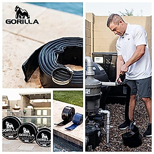 GORILLA Swimming Pool Backwash Hose with Clamp - Extra Heavy Duty - Weather and Chemical Resistant (50 FT)