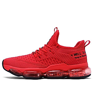 Mens Running Shoes Air Cushion Tennis Walking Sneakers Casual Sport Gym Jogging Red 13