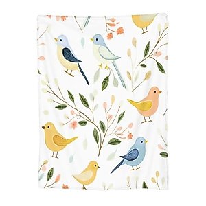 WSYKC Cute Bird Pattern Printed Blanket for All Season Printed Flannel Throw Blanket for Couch Bed,Chair,Sofa,Room,Home Decor 80"X60" Blanket A842