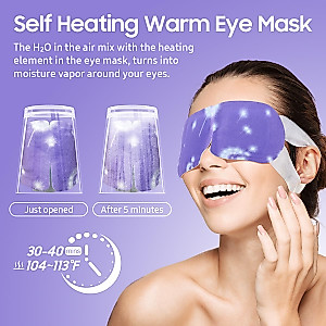 BeHoomi Steam Eye Mask, 10 Packs Heated Eye Mask, Self Heating Disposable SPA Warm Compress for Eyes Sleep Mask, Soothing Moist Heat Eye Masks, Travel Essentials & Relaxation Gifts (Lavender Scent)