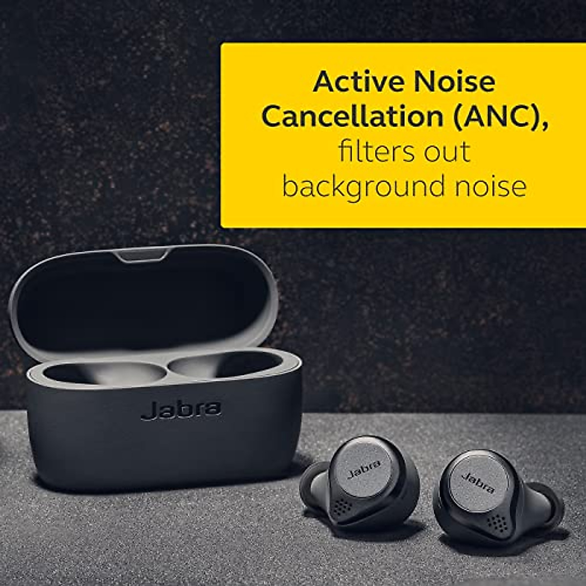 Jabra Elite Active 75t True Wireless Earbuds with Wireless Charging Enabled Case, Gray