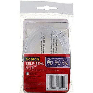 Scotch Self-Sealing Laminating Pouches, 12.5 mil, 2 13/16 x 4 9/16, Luggage Tag, 5/Pack