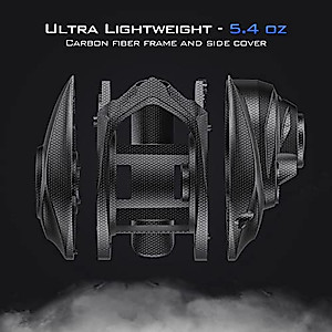 KastKing Verus Baitcasting Fishing Reel, New Assassin Version, Only 5.4 oz. Carbon Fiber Frame & Side Covers, Carbon Fiber Drag System & 11+1 Double Shielded Ball Bearings, 8.1:1 Gear Ratio