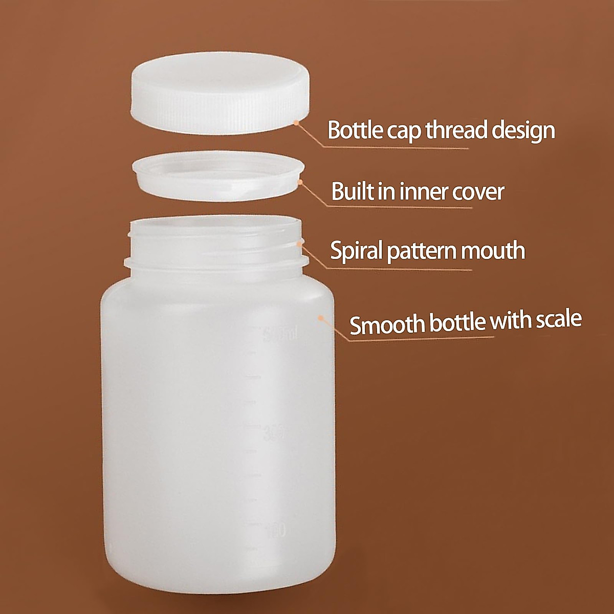 LEPEVNEY 1000ml/34oz Plastic Bottles Lab Chemical Reagent Bottle - Wide Mouth, Secure Sample Sealing, Liquid Storage Container 2 Pcs