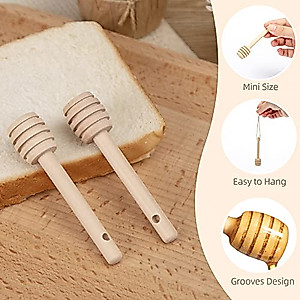 HAKSEN 55 PCS Honeycomb Stick, 3 Inch Mini Wooden Honey Dipper Charcuterie Accessories Honey Wand Honey Stirrers for Honey Syrup Jam Viscous Liquid