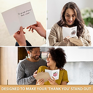 20 Funny Thank You Cards (4"x6") with 20 Envelopes & Stickers, Funny Encouragement Greeting Congratulations Cute Cards for Bestie Friend Teacher, Cartoon Cute Thank You Cards for All Occasions