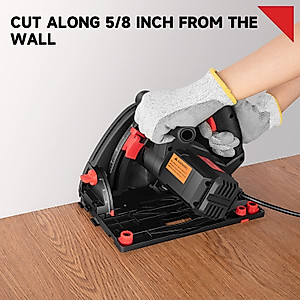 Eastvolt 6-1/2" Plunge-cut Track Saw, 0-45°Bevel Adjustment, 5500RPM Plunge Circular Saw for Wood Cutting