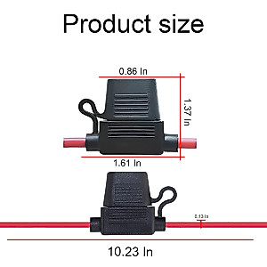 5PCS Inline Fuse Holder, 10/12/14 AWG Gauge Copper Wire, Waterproof ATC/ATO Blade Fuse, Automotive Accessories Universal for Car, Truck, ATV, Boat, Motorbike, Marine (12AWG)