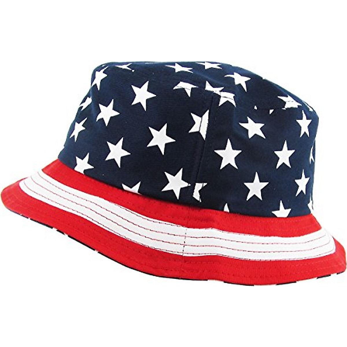 KBM-021 NAV Flag Patriotic Stars and Stripes Floral Galaxy Leaf Aztec Tropical Print Bucket Hat Summer Boonie Cap