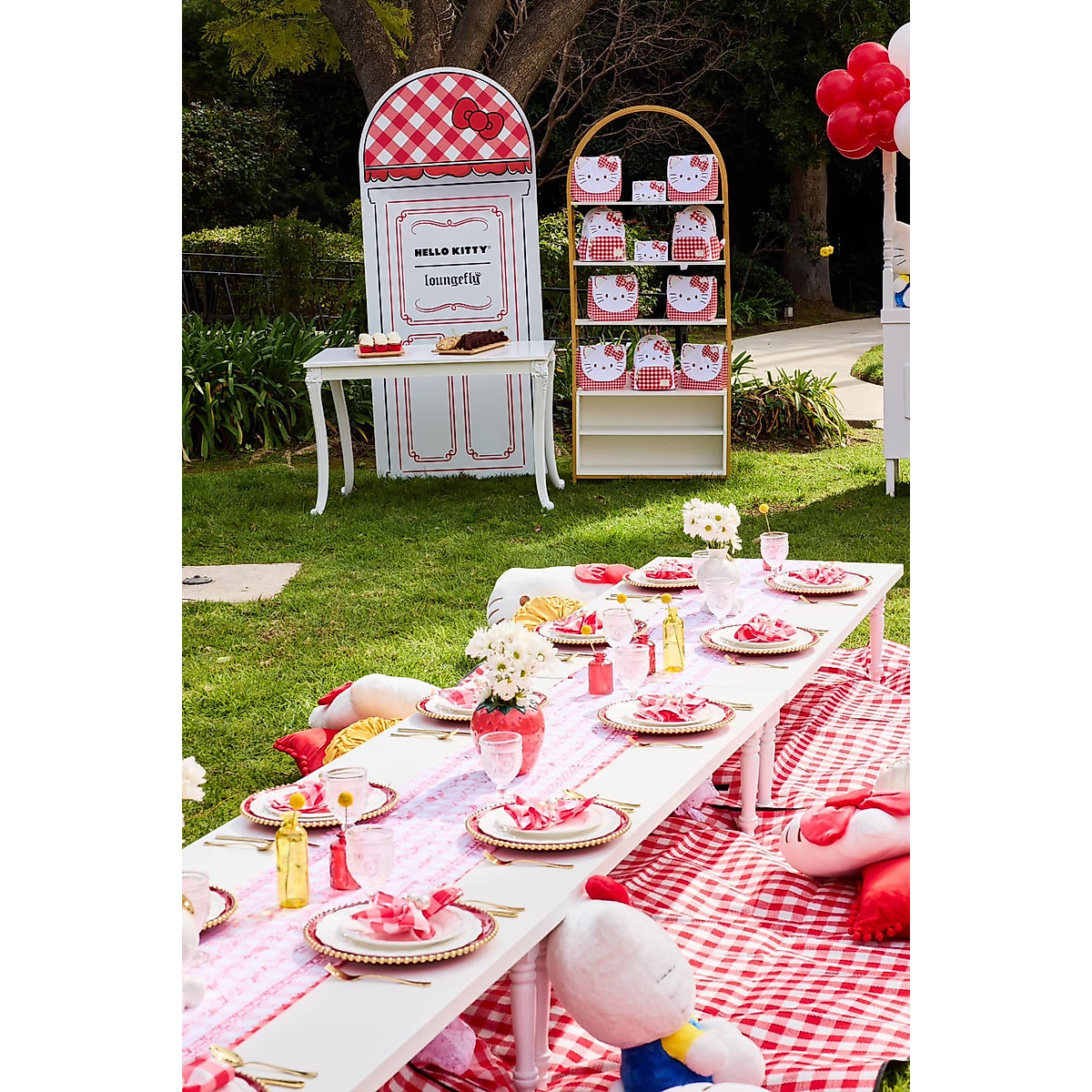 Loungefly Hello Kitty Purse Gingham Official Red Zip Around Einheitsgröße