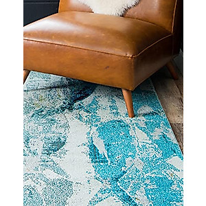 Rugs.com Amalfi Collection Rug – 4' x 6' Light Blue Medium Rug Perfect for Entryways, Kitchens, Breakfast Nooks, Accent Pieces