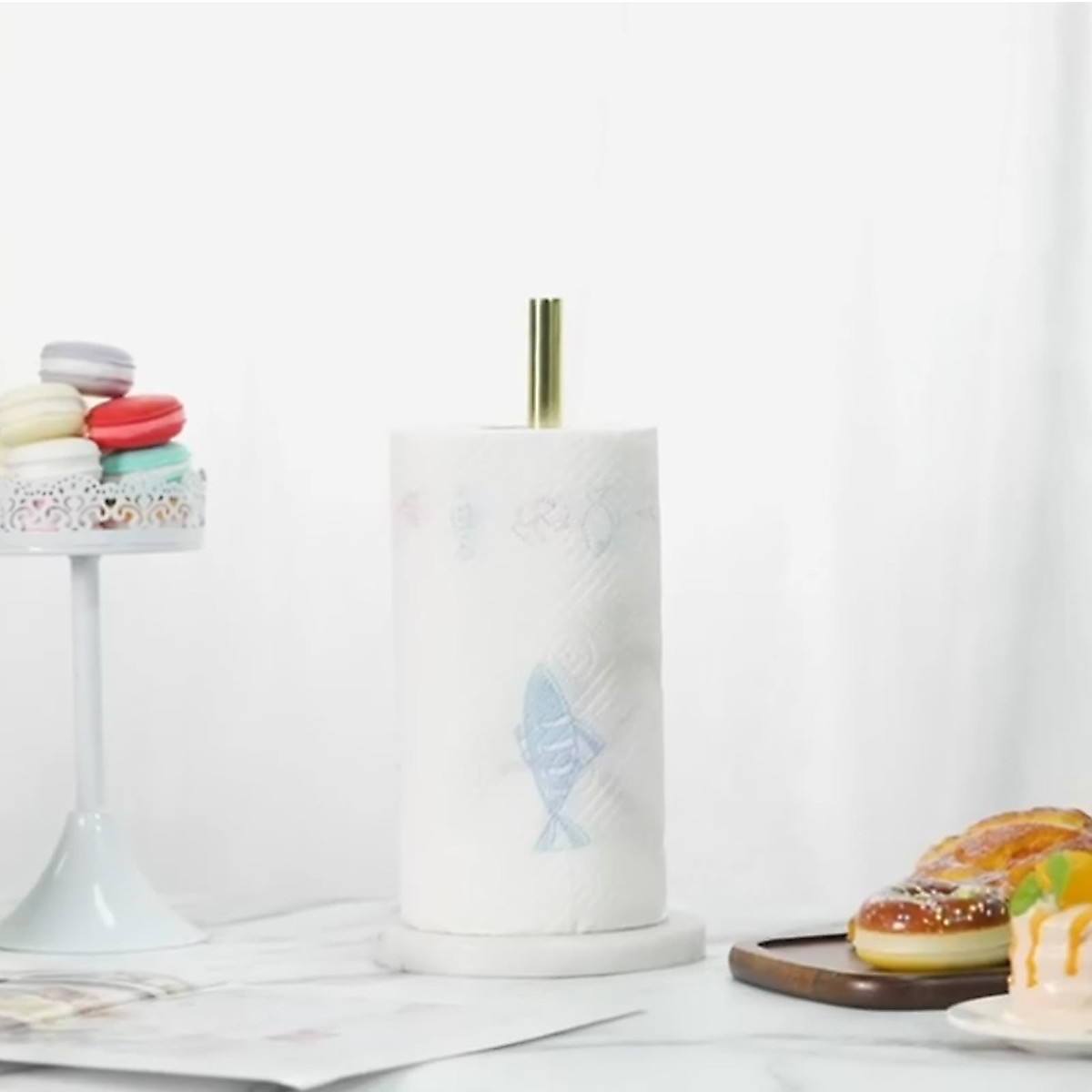 PuTwo Paper Towel Holder Countertop Stand-up Toilet Paper Roll Holder Kitchen Roll Holder Kitchen Towel Holder Vertical Paper Towel Stand, Toilet Paper Holder Stand Tower Holders for Bathrooms Kitchen