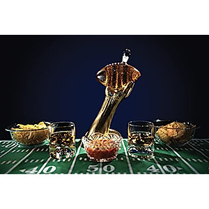 Football Decanter with 2 Football Whiskey & Wine Glasses - Perfect For Superbowl, Father's day Gift , Gift for Husband - Made for Liquor, Scotch, Whiskey and Bourbon 750ml, Rugby Gifts