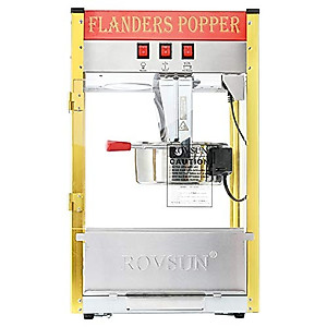 ROVSUN Popcorn Machine with 8 Ounce Kettle Makes Up to 32 Cups, Countertop Popcorn Maker with Stainless Steel Scoop, Oil Spoon & 3 Popcorn Cups for Commercial Home Movie Theater, Red