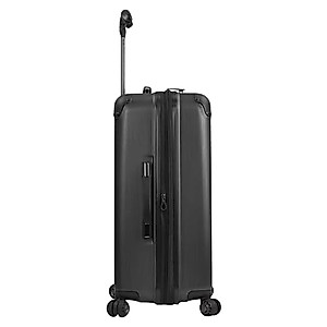Traveler's Choice Silverwood Polycarbonate Hardside Expandable Spinner Luggage, Brushed Metal, Checked-Medium 26-Inch
