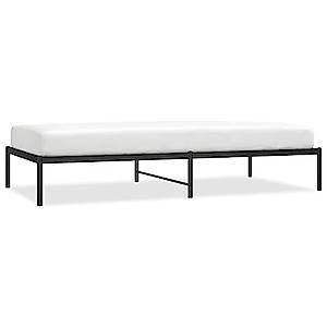 vidaXL Single Bed - Industrial Style - Robust Metal Bed Frame with Metal Slats and Center Legs - Black, Steel, with Extra Underneath Space