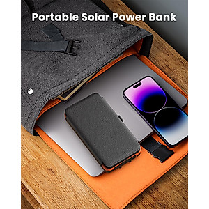 FEELLE Solar Charger 27000mAh, 22.5W Fast Charging Solar Power Bank 4 Solar Panels Portable Phone Charger PD QC 4.0 USB C External Battery Pack for iPhone Samaung iPad Outdoor