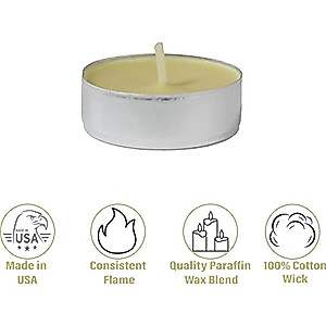 CandleNScent Colored Tea Light Candles | Unscented | Ivory | Made in USA (Pack of 30)