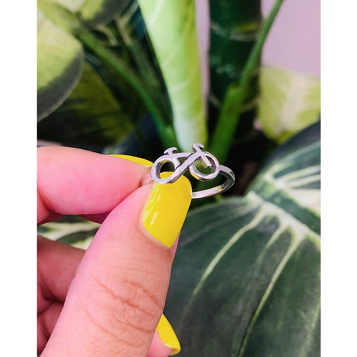 CloseoutWarehouse 925 Sterling Silver Bicycle Ring Size 8