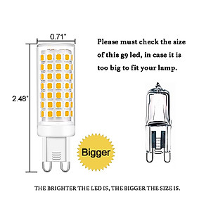 Yosenmi Dimmable G9 Led Bulb 5W, 40W G9 Halogen Bulb Equivalent, Warm White 3000K, 120V G9 Base Light Bulbs for Home Lighting,12-Pack