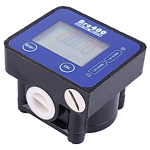 Water Sensor Meter, 1/2" Meter Oil Meter Counter Gauge LCD Display 1% High Accuracy for Gasoline Blue
