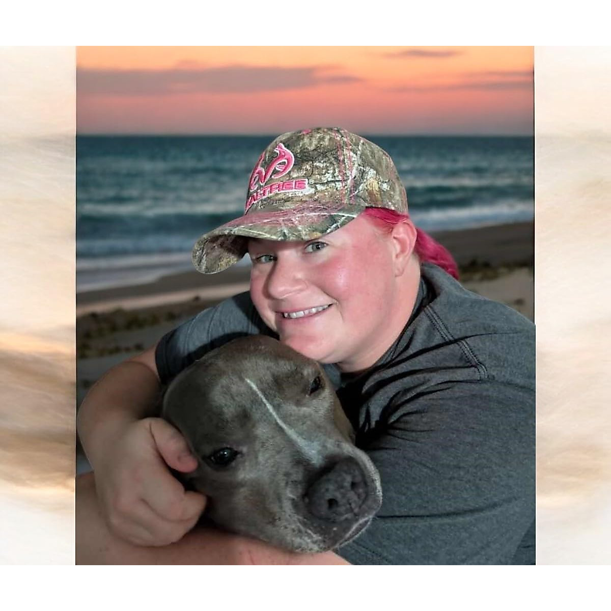 Realtree 3D Pink Antler Logo Hunting Camo Cap Hat Visor, RT Edge, Ladies Fit, Low-Mid Profile Structured, Wicking Sweatband, Vel-cro Back