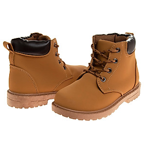 Josmo Hiking Outdoor Waterproof Lace-up Comfort (Little Big Kid) Construction Workboots, Wheat, 2 US Unisex