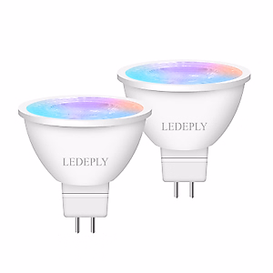 LEDEPLY Zigbee MR16 Smart Bulbs, Compatible with hu*e*, Alexa, Google & ConBee (Hub Required), 5W, GU5.3 LED WiFi Bulb, 5W(50W), Dimmable LED AC/DC 12V, Color Changing &Tunable White, 2 Pack