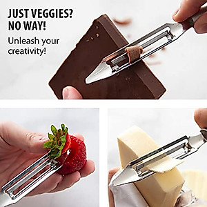 Rada Cutlery Vegetable Peeler Stainless Steel Blade with Aluminum Made in The USA, 7-1/4 Inches, 8, Silver Handle