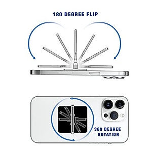 KickBack Universal Phone Stand Attachment - Rotatable Phone Kickstand & Grip Accessory (Black)