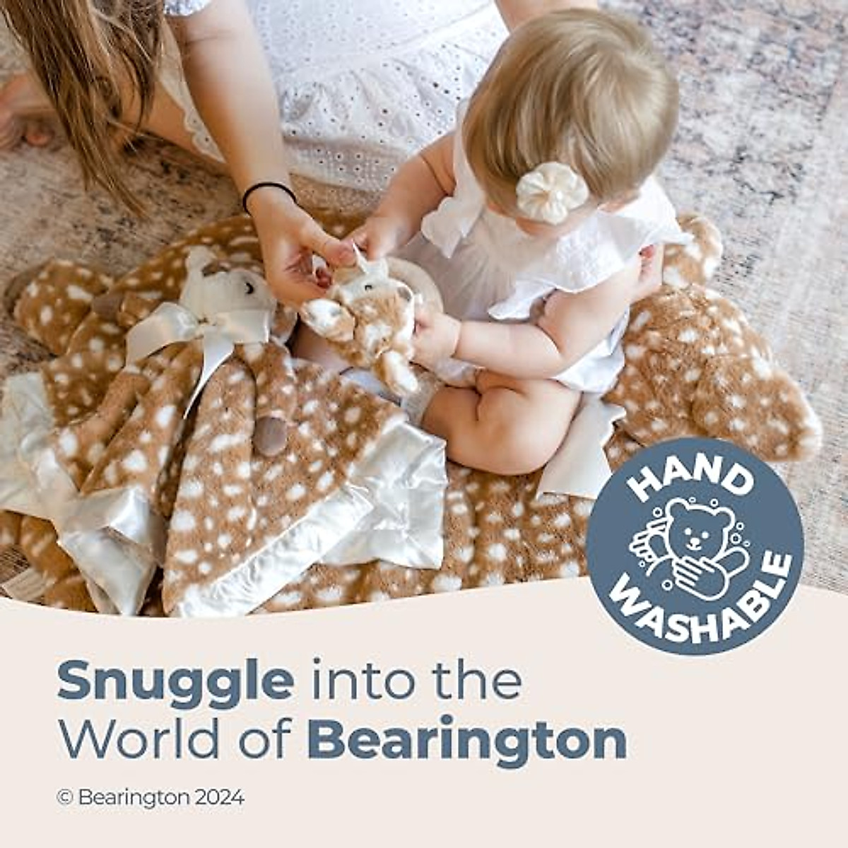 Bearington Baby Wee Willow, 9 x 7 Inch Small Fawn Stuffed Animal, Security Baby Blankets for Boys, Woodland Baby Décor