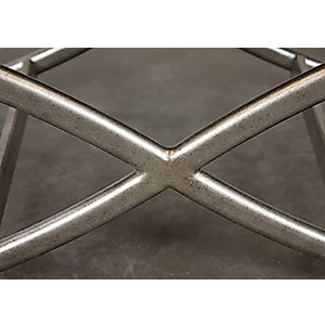 Roundhill Furniture Mantalia Upholstered Bench with Metal Frame, Champagne