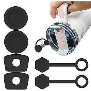 For Stanley Cup Accessories H2.0, Including 2 Stanley Cup Spill Stopper, 2 Stanley Straw Cap Cover, 2 Stanley Tumbler Leak Proof Plug, Silicone Accessories for Stanley 40 oz 30 oz Tumbler with Handle
