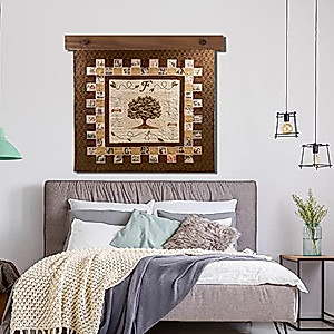 Tapestry Hangers for Walls, (36”) Wooden Quilt Hanger for Wall for Display, Rustic Quilt Rack for Tapestries, Quilts, Rugs (Dark Acacia Wood 36'')